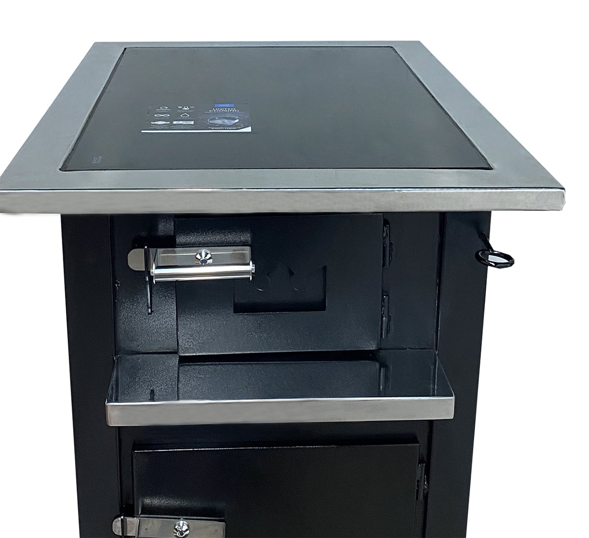 Fogão a Lenha Preto com Chapa Vitrocerâmica - Chaminé Saída Traseira ...