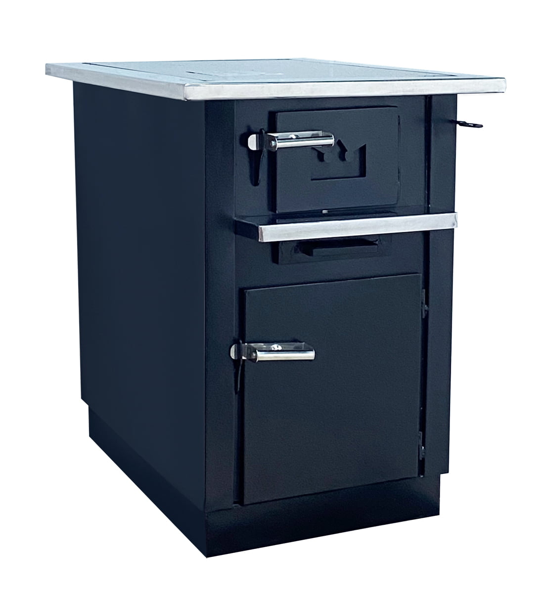 Fogão a Lenha Preto com Chapa Vitrocerâmica - Chaminé Saída Traseira ...